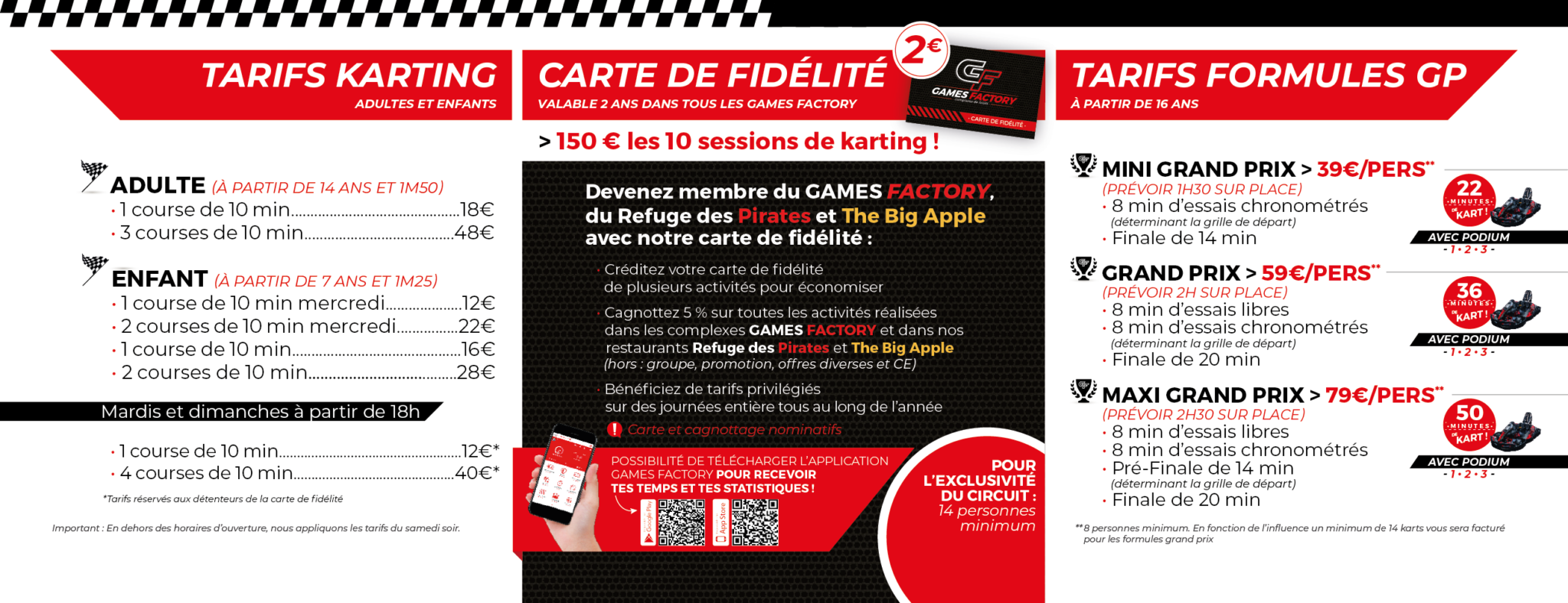 Tarifs - Games Factory Dijon